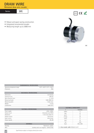 DRAW WIRE ENCODER CATALOGUE 2014 LIKA ELECTRONIC | PDF