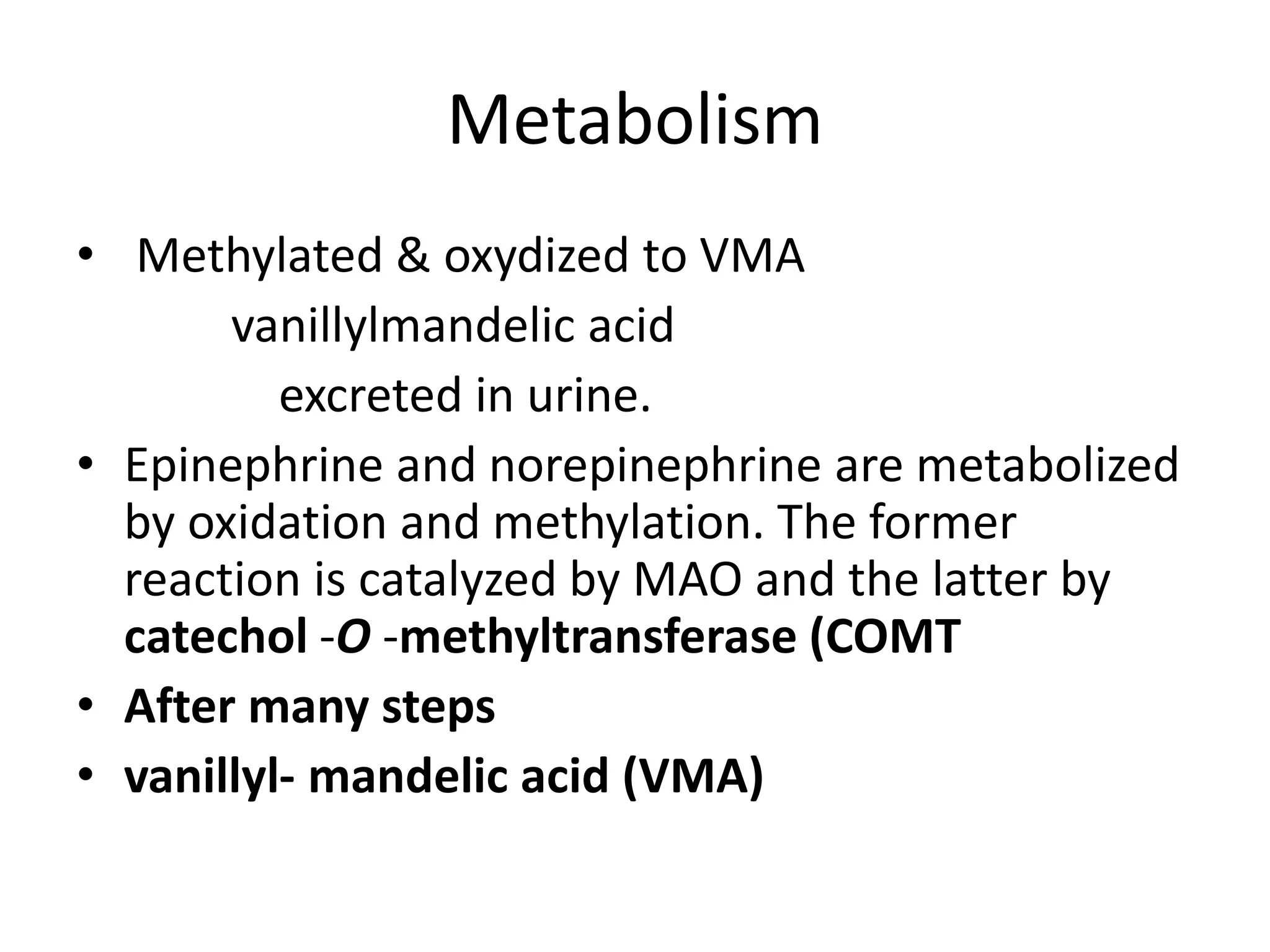 Catecholamines | PPTX