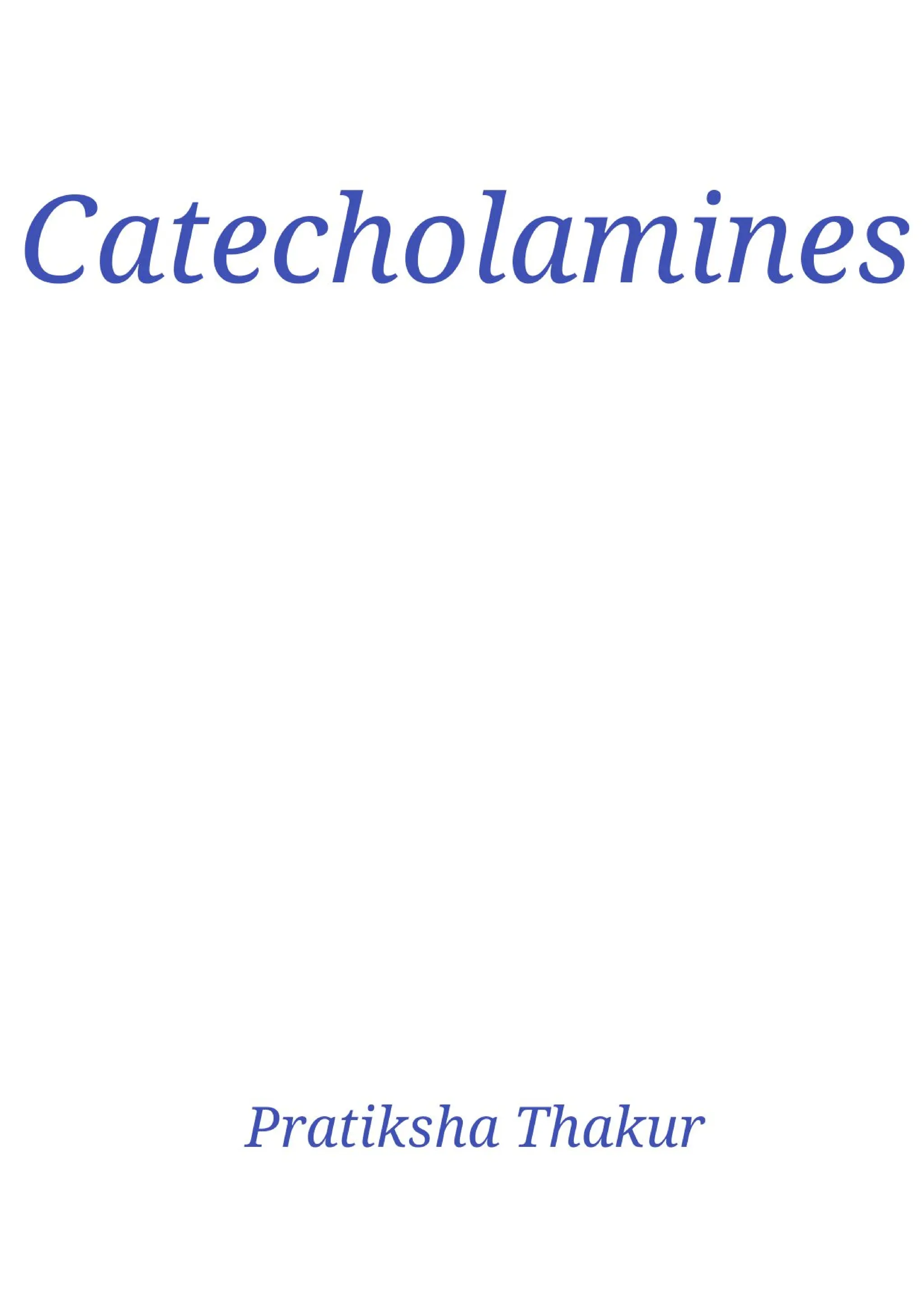 Catecholamines | PDF