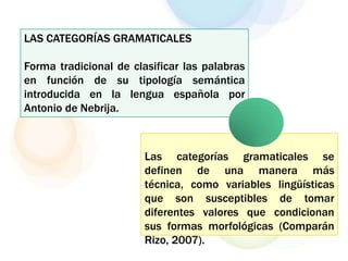 Categorías gramaticales | PPTX