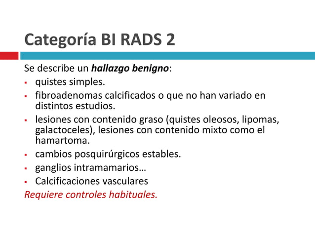Categorías bi rads en los informes mamográficos | PPTX