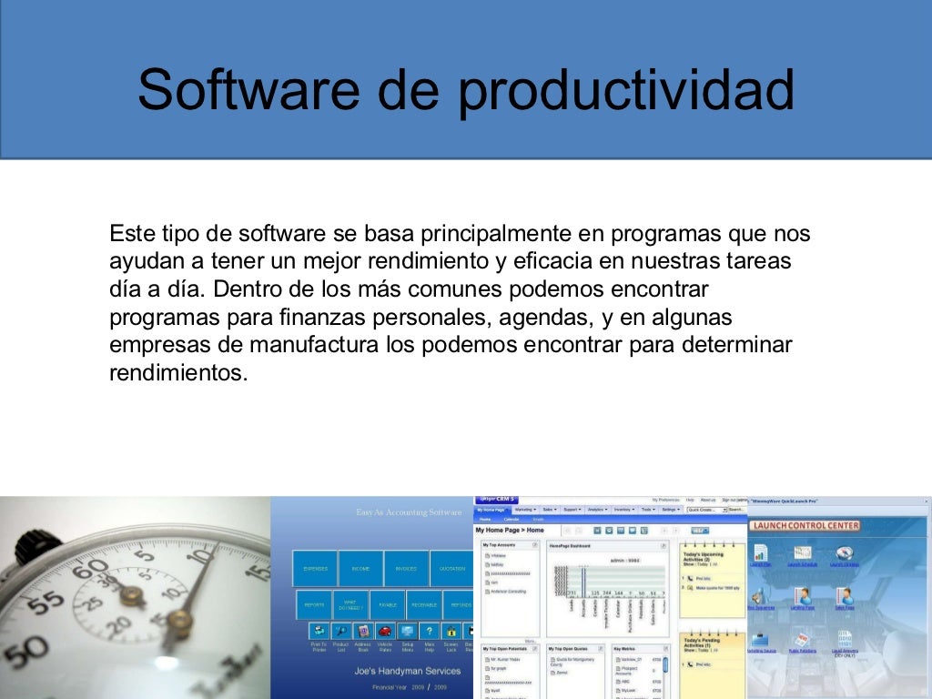 Categorías de software de aplicación