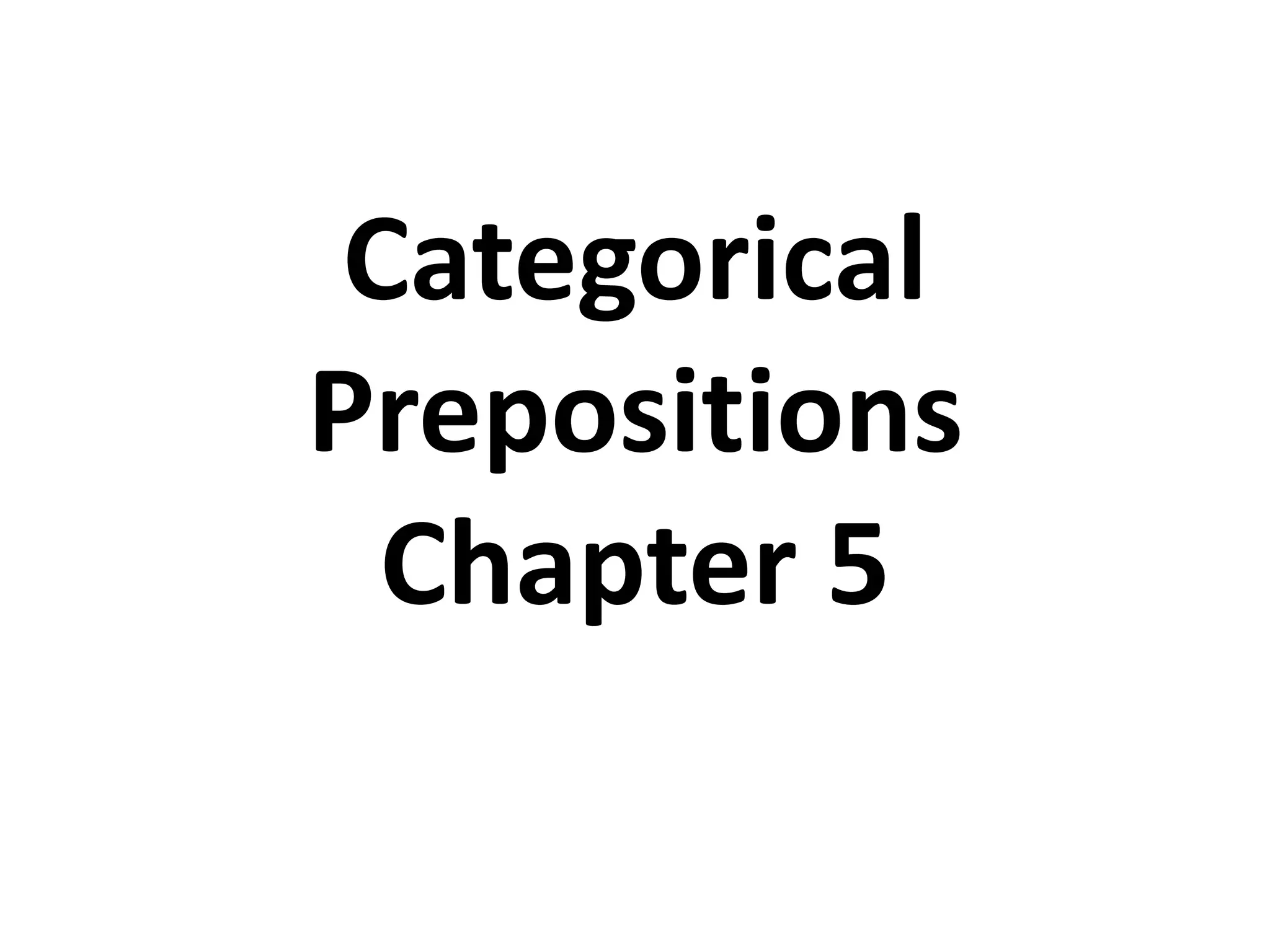 Categorical prepositions | PPTX