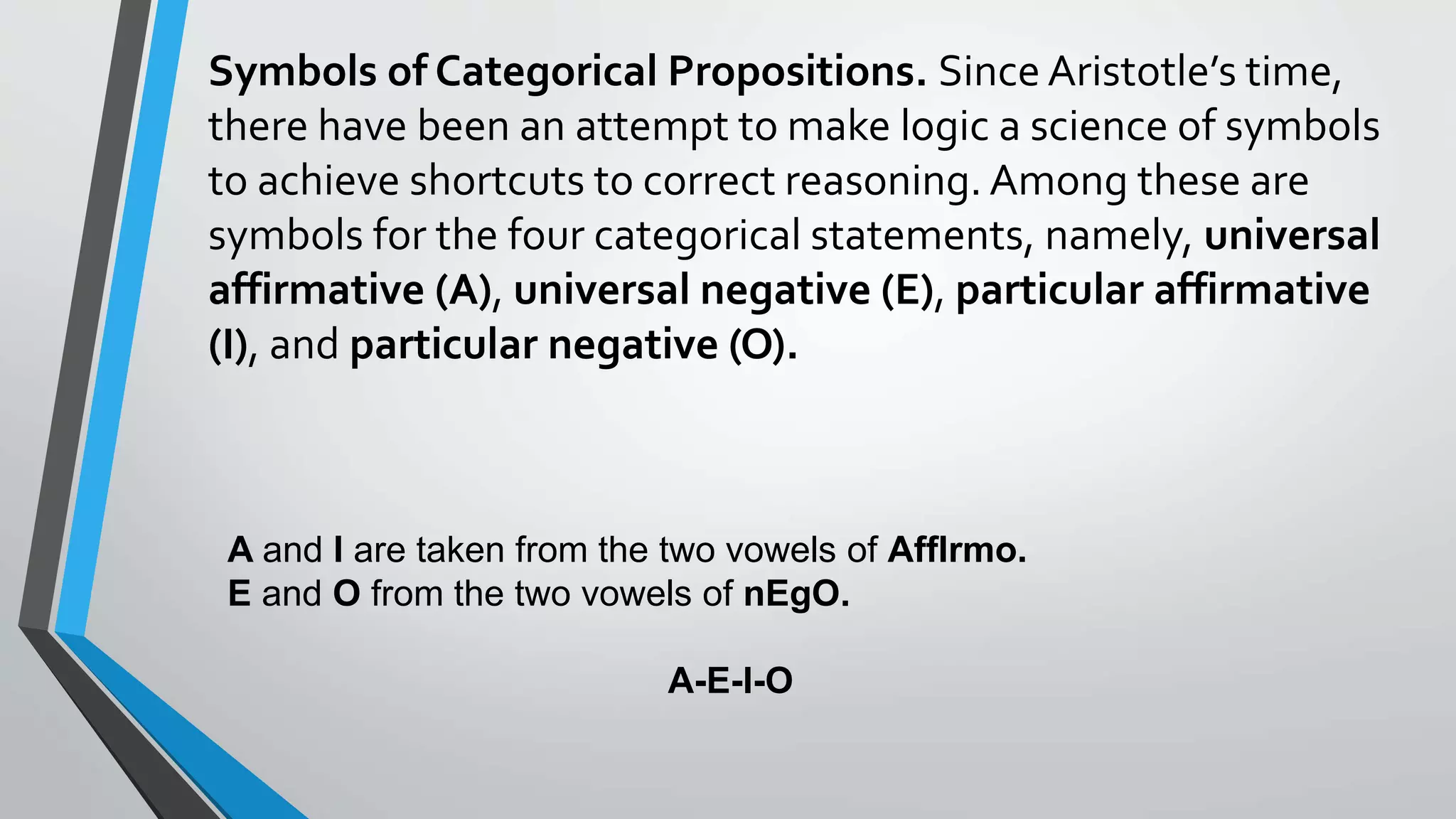 Categorical Propositions- Logic | PPTX