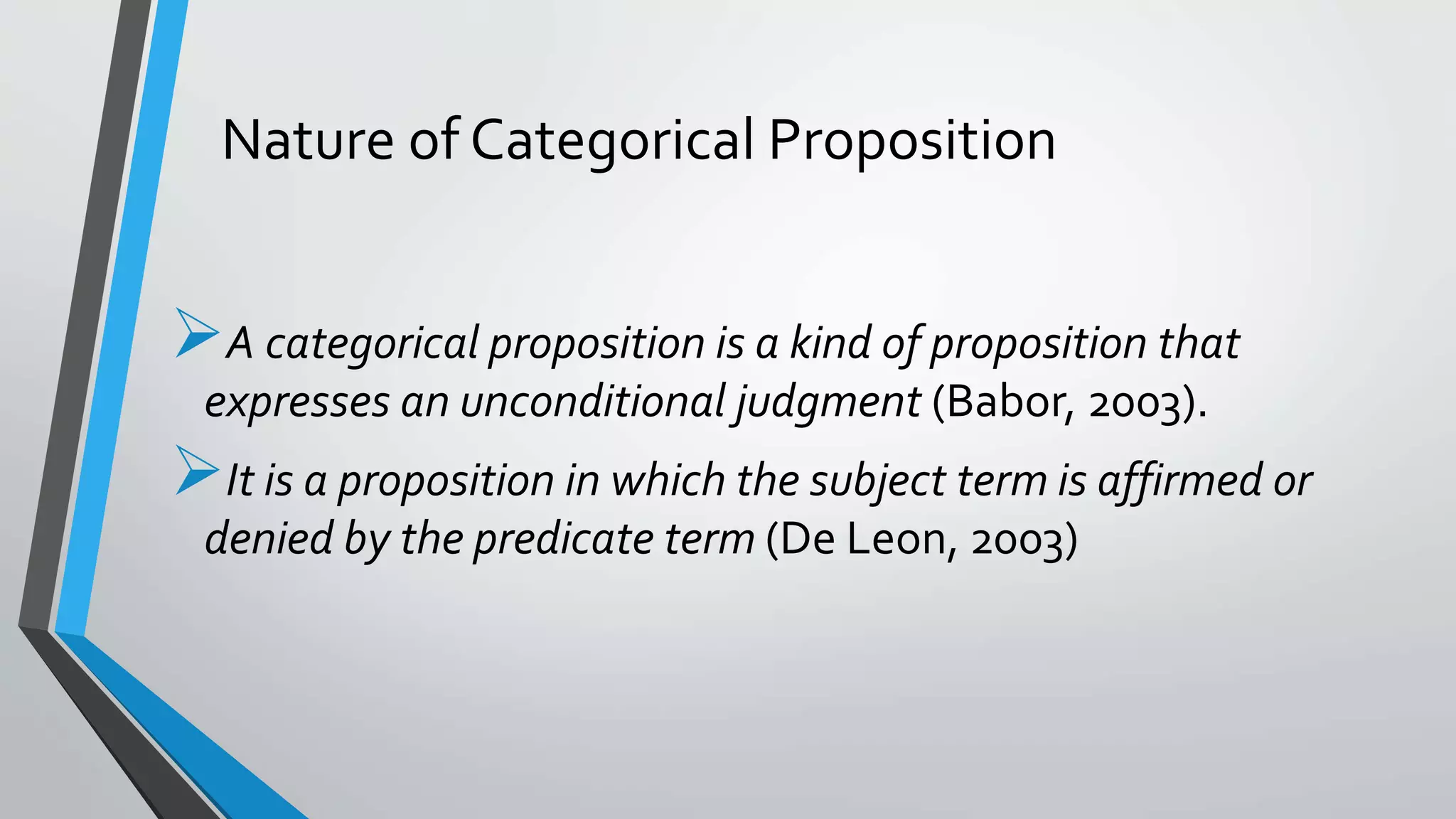 Categorical Propositions- Logic | PPTX