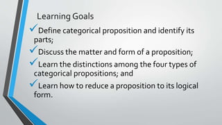 Categorical Propositions- Logic | PPTX