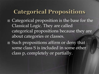 Symbolism And Diagram for Categorical Proposition | PPTX
