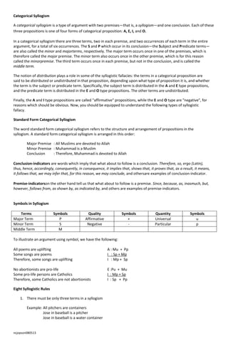 Categorical syllogism | DOCX