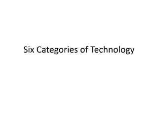Categorie of technology | PDF