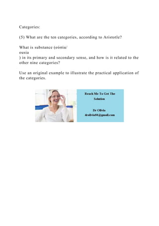 Categories(5) What are the ten categories, according to Aristot.docx