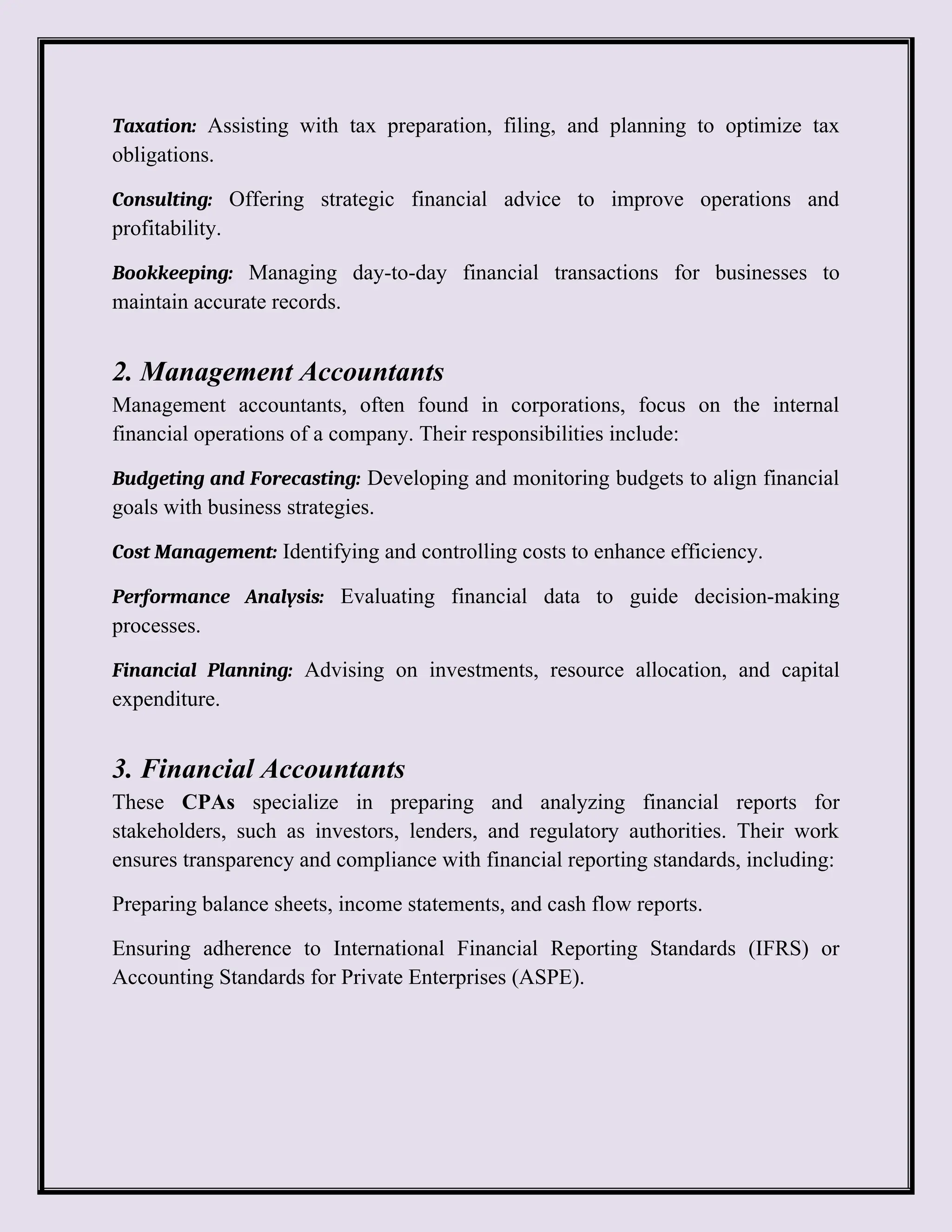 Categories of Chartered Professional Accountants in Calgary | PDF