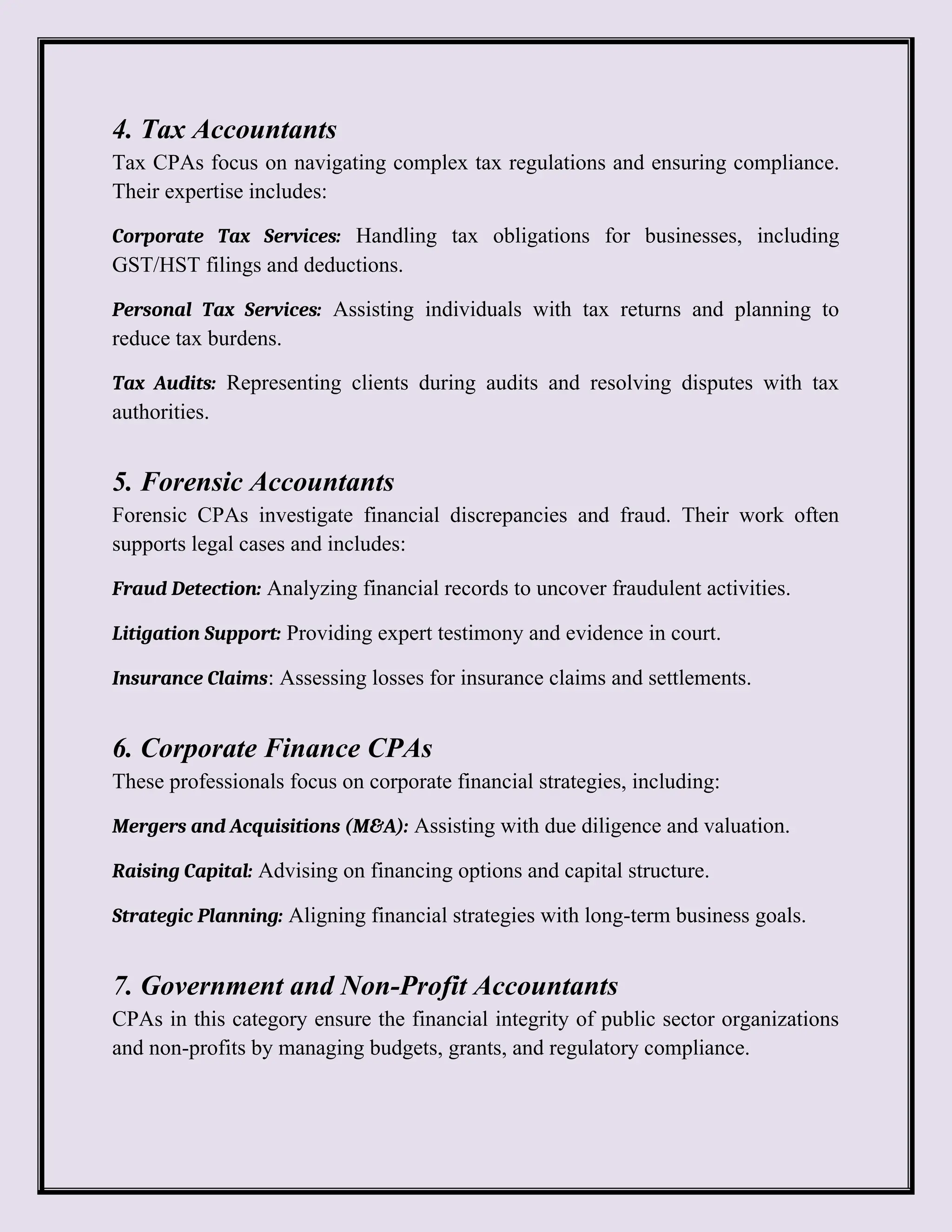 Categories of Chartered Professional Accountants in Calgary | PDF