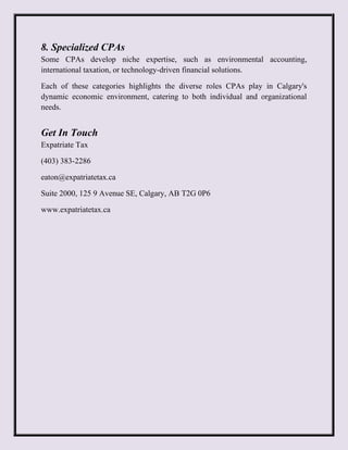 Categories of Chartered Professional Accountants in Calgary | PDF