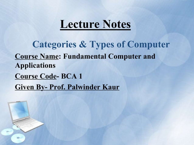 Categories_of_computer.ppt | Laptops | Computing