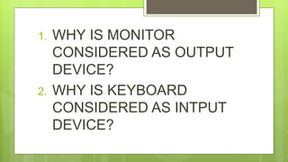 Categories of computer hardware | PPTX