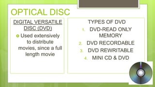 Categories of computer hardware | PPTX