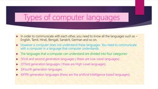 Categories of computers and computer languages ppt | PPTX