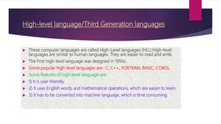 Categories of computers and computer languages ppt | PPTX