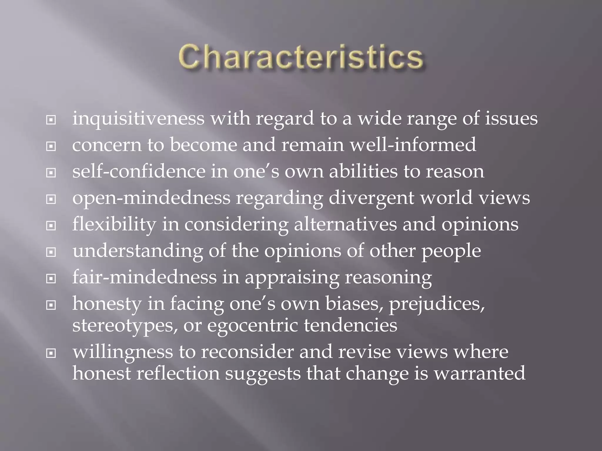Categories of thinking ppt | PPTX