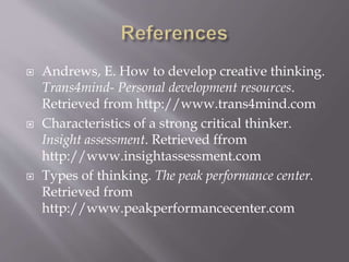 Categories of thinking ppt | PPTX