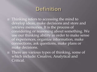 Categories of thinking ppt | PPTX