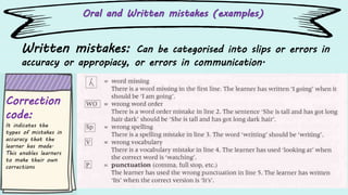 Categorising learners’ mistakes from tkt | PPT