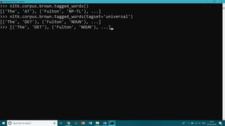 Categorizing and pos tagging with nltk python | PPT