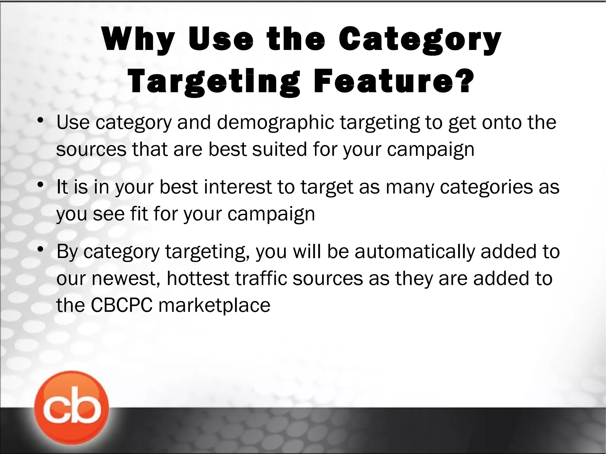 Category targeting slideshow ppt | PPT