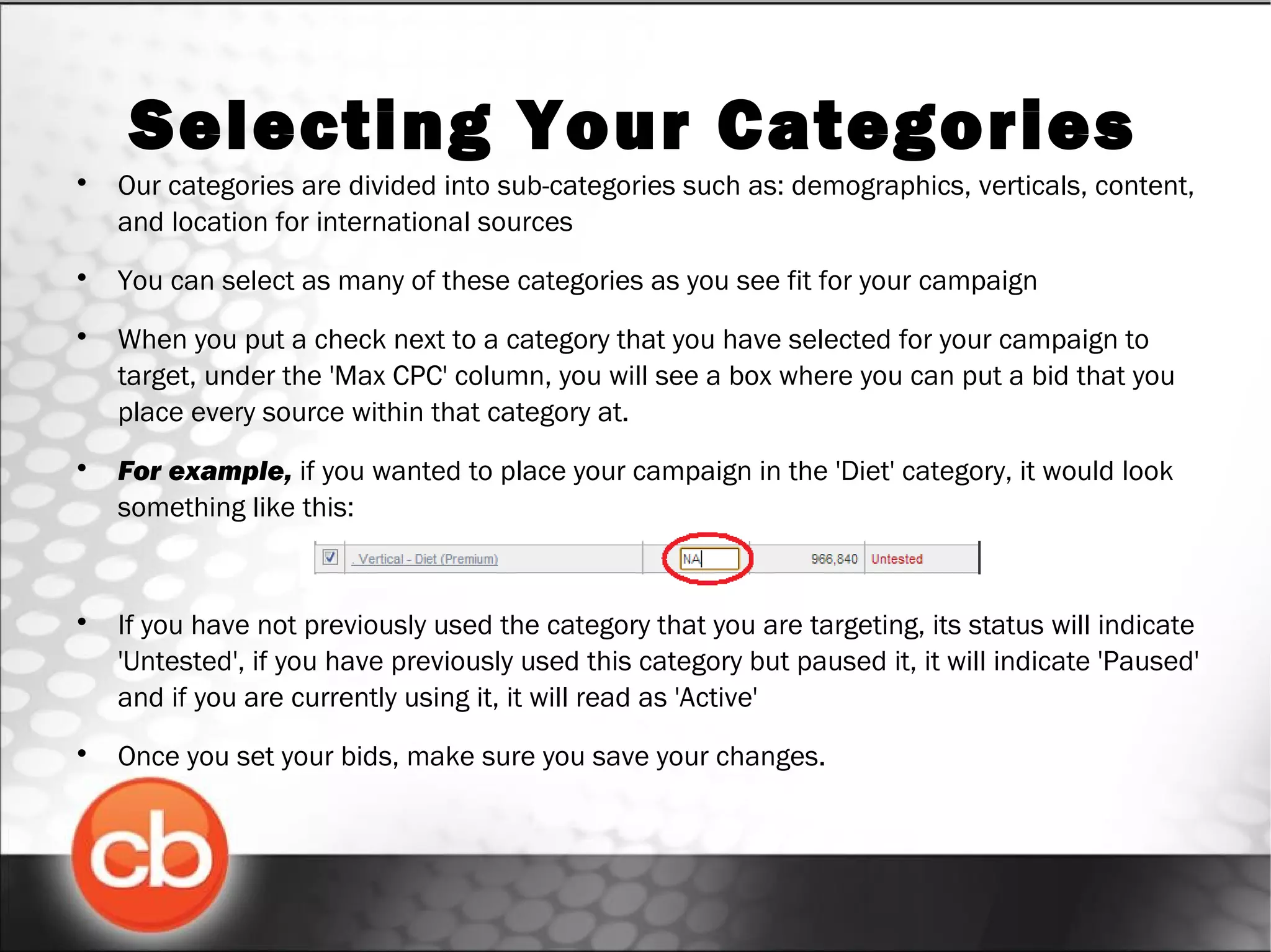 Category targeting slideshow ppt | PPT