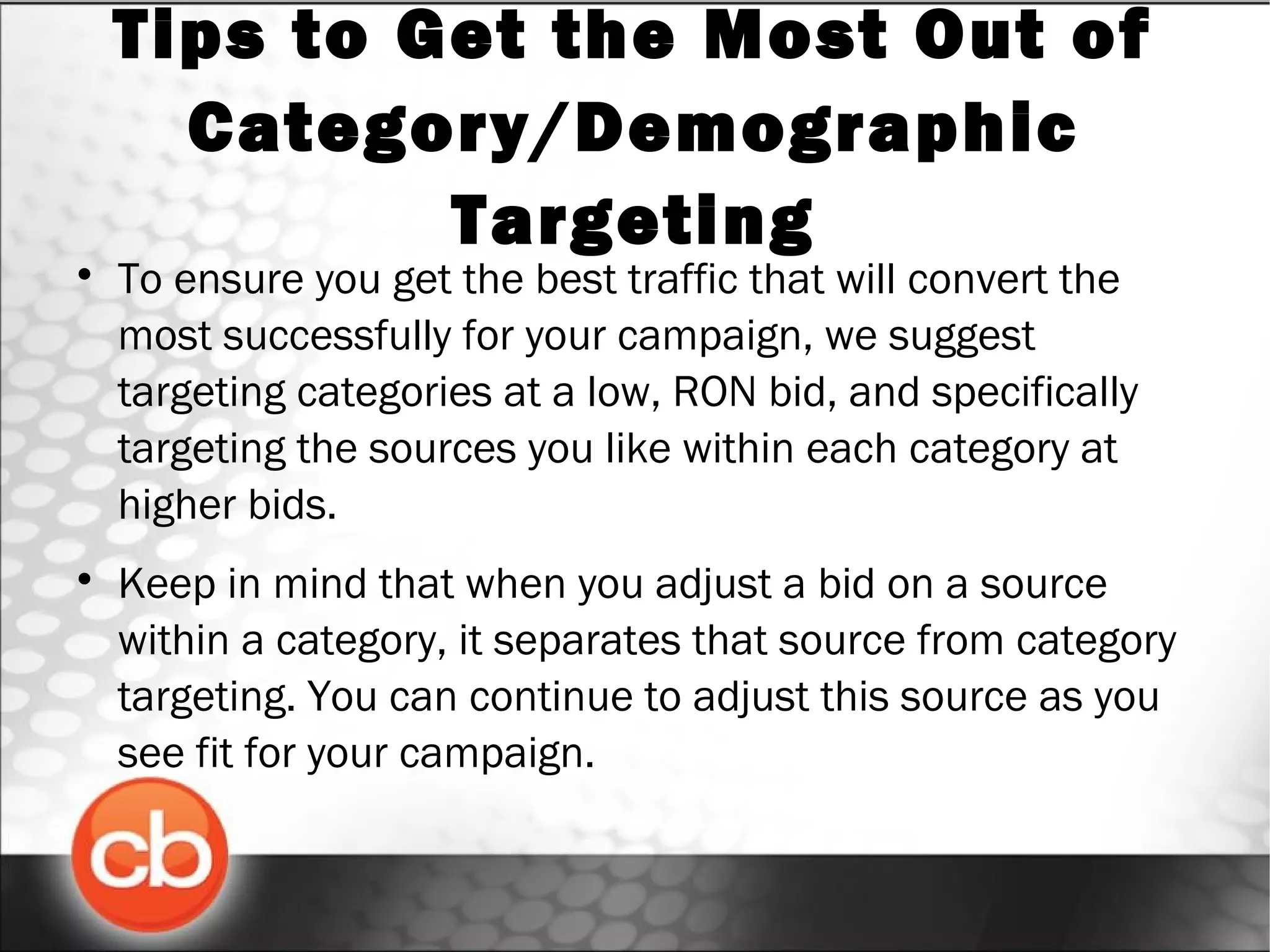 Category targeting slideshow ppt | PPT