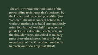 5/3/1 Workout – What Is It & How Does It Helps in Building Strength? | PDF