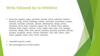 Catenative verb phrases, Special class of verbs of feeling | PPTX