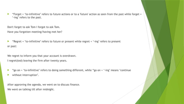 Catenative verb phrases, Special class of verbs of feeling | PPTX