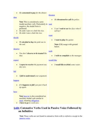 Catenative verbs | PDF