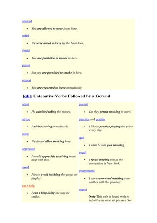 Catenative verbs | DOC | Careers