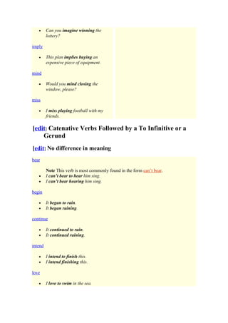 Catenative verbs | DOC | Careers