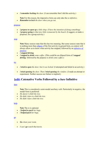 Catenative verbs | DOC | Careers