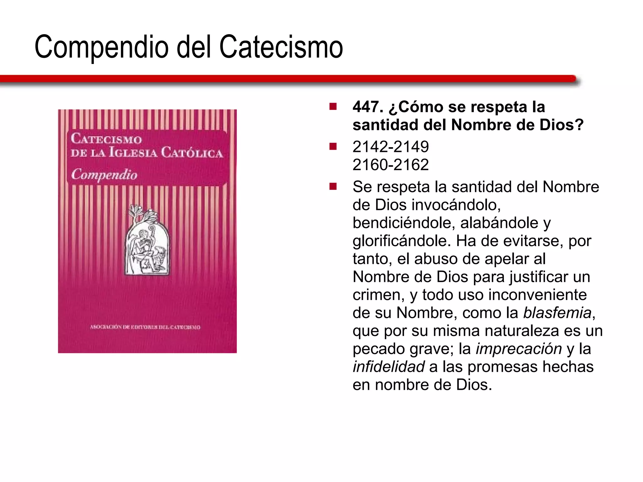 46 Segundo mandamiento: no tomarás el nombre de Dios en vano | PPT