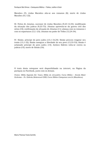 Catequese bíblica (x) 1 e 2 macabeus | DOC