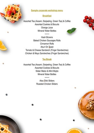 Corporate Catering Menu | PDF | Desserts and Baking | Food & Drink