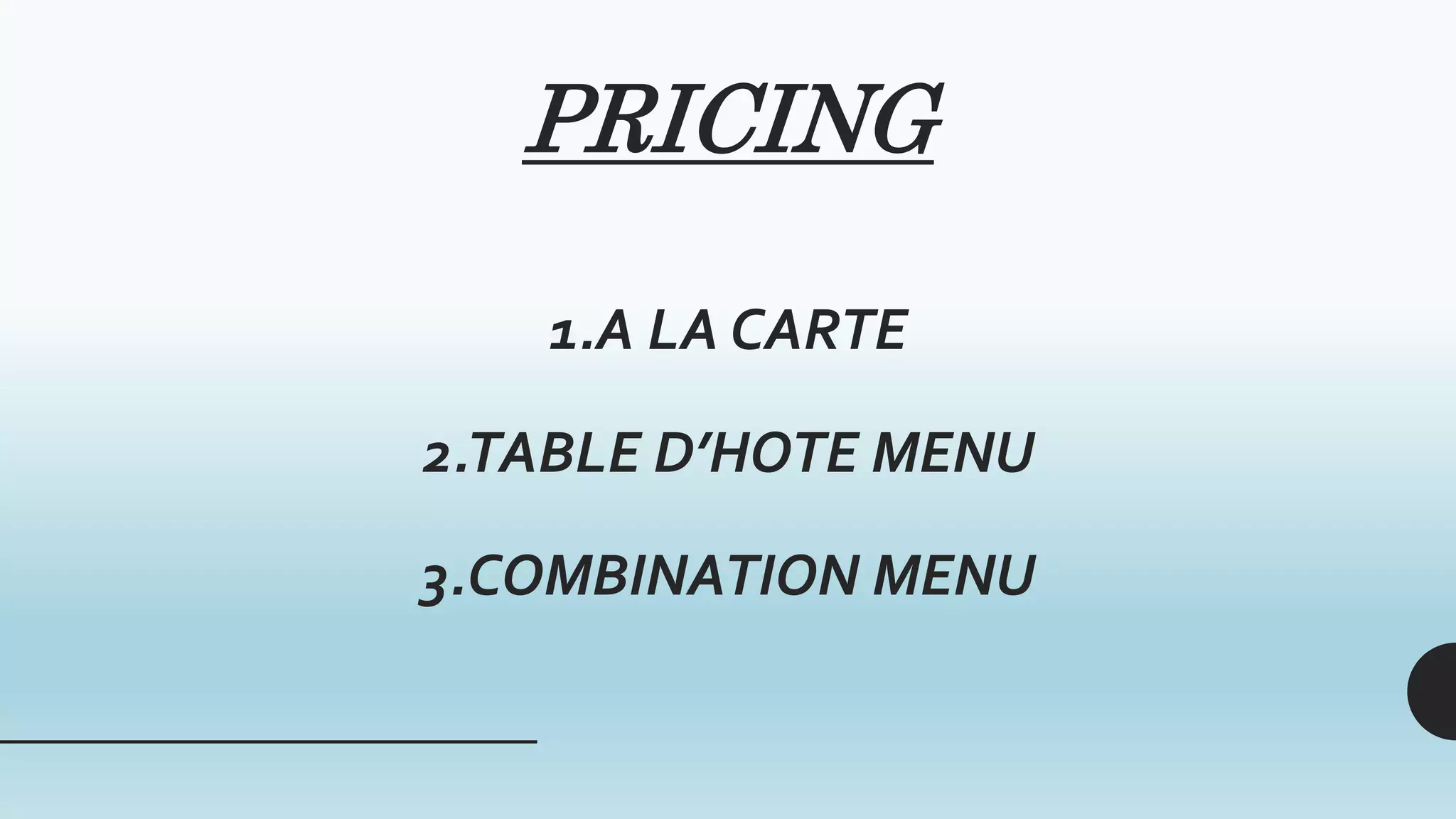 CLASSIFICATION OF MENU | PPTX
