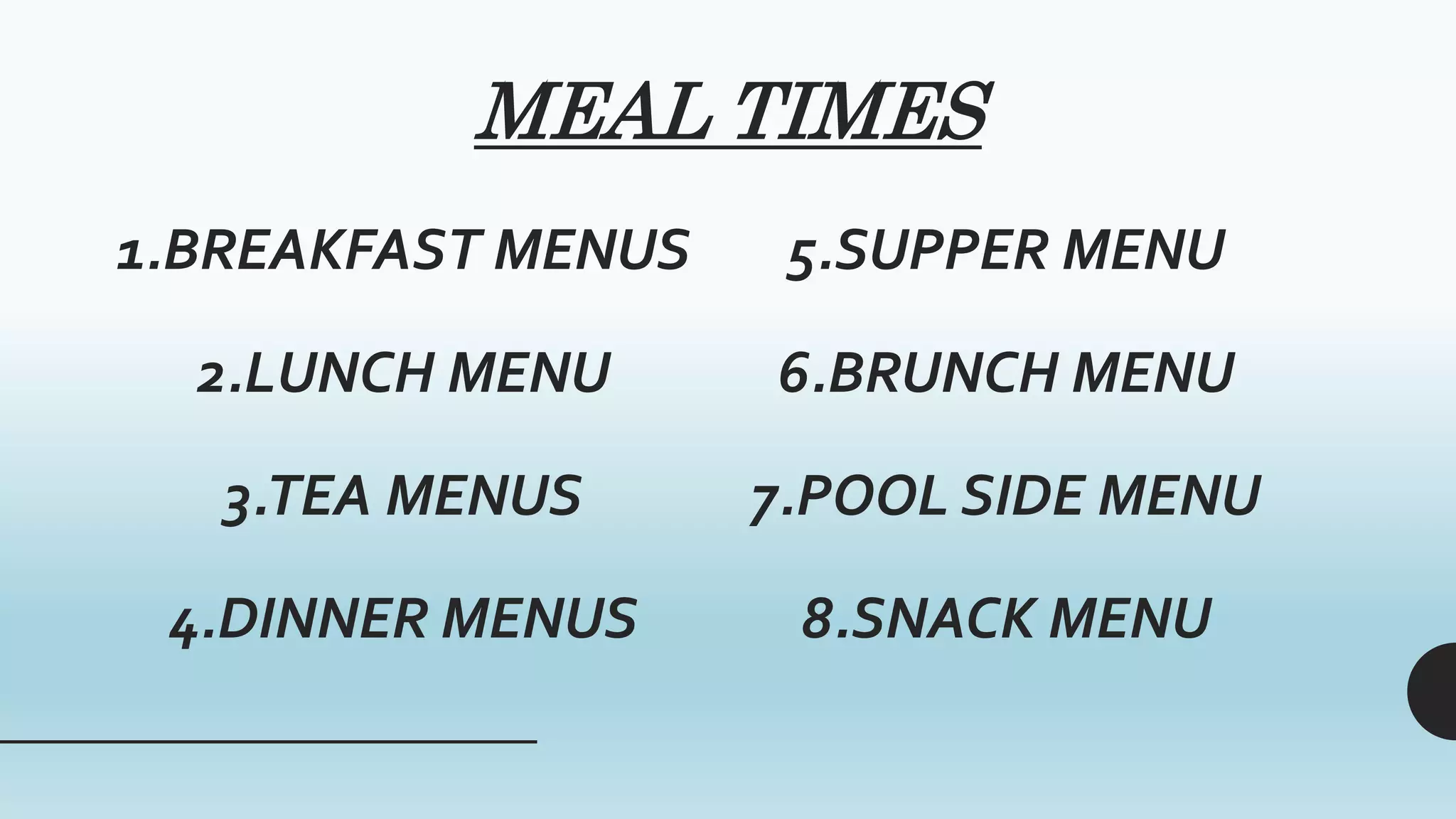 CLASSIFICATION OF MENU | PPTX