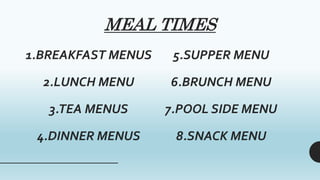 CLASSIFICATION OF MENU | PPTX
