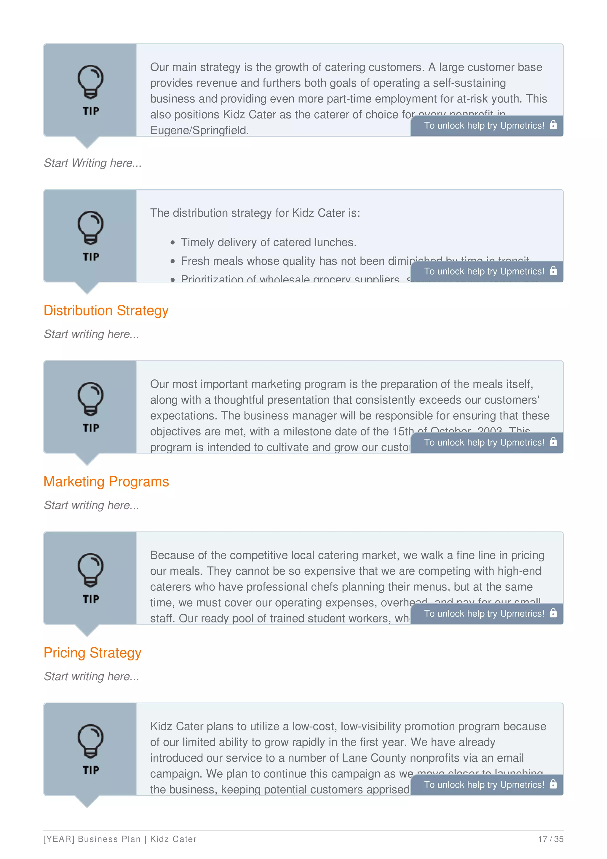 Catering Business Plan Example | PDF
