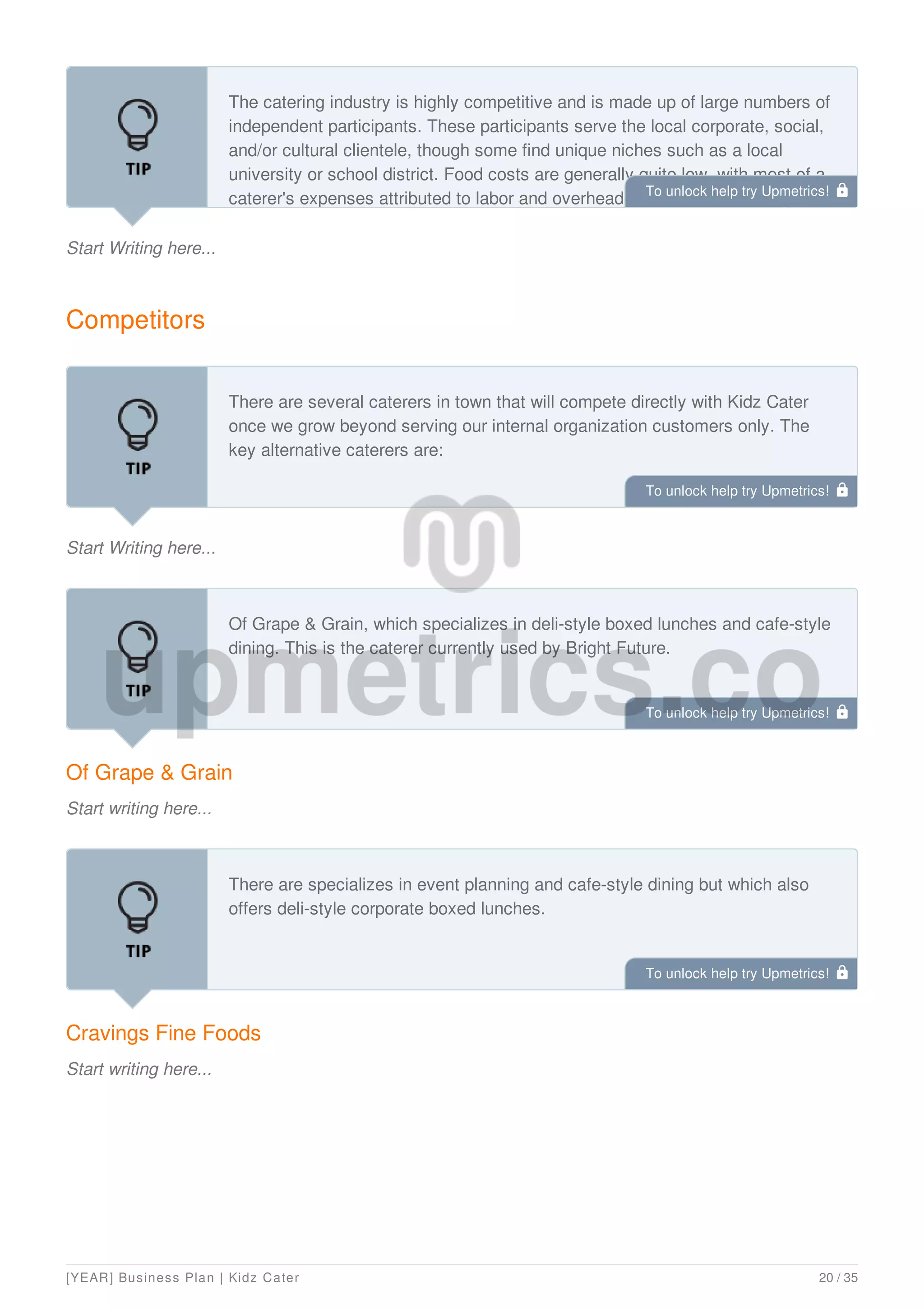 Catering Business Plan Example | PDF