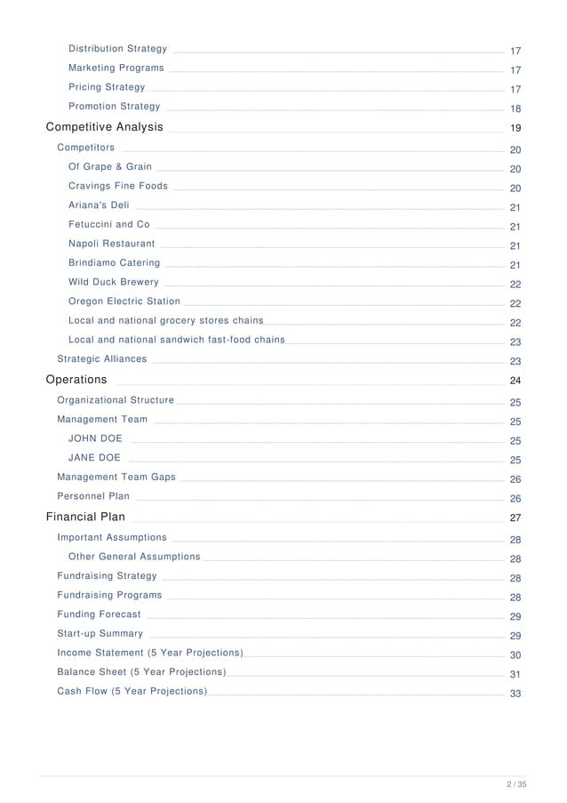 Catering Business Plan Example | PDF | Business Accounting & Finance ...