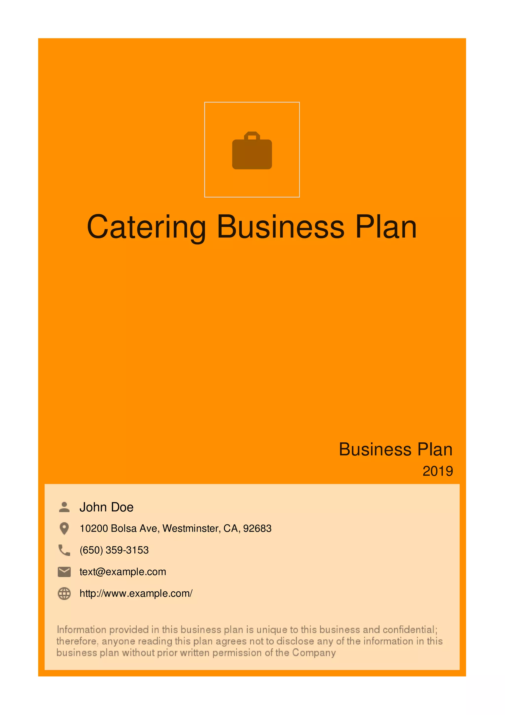 Catering business plan example | PDF