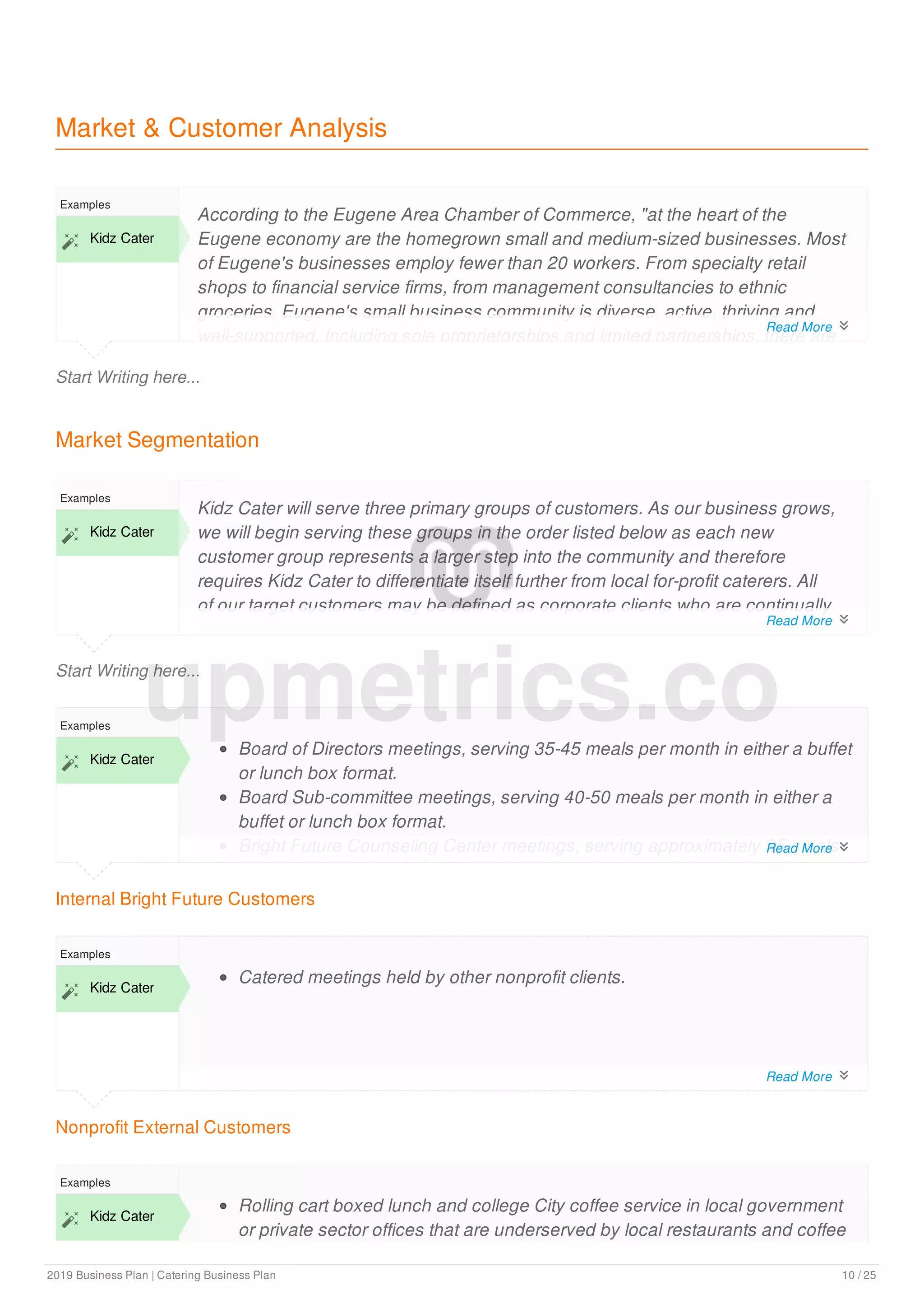 Catering business plan example | PDF
