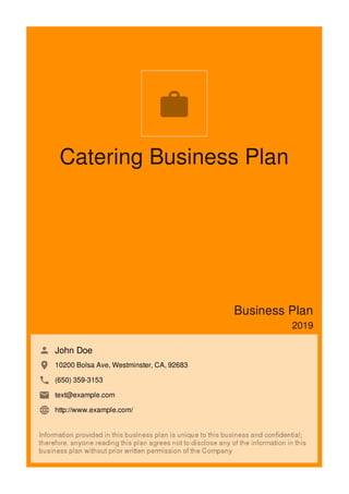 Catering business plan example | PDF