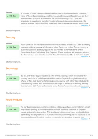 Catering business plan example | PDF